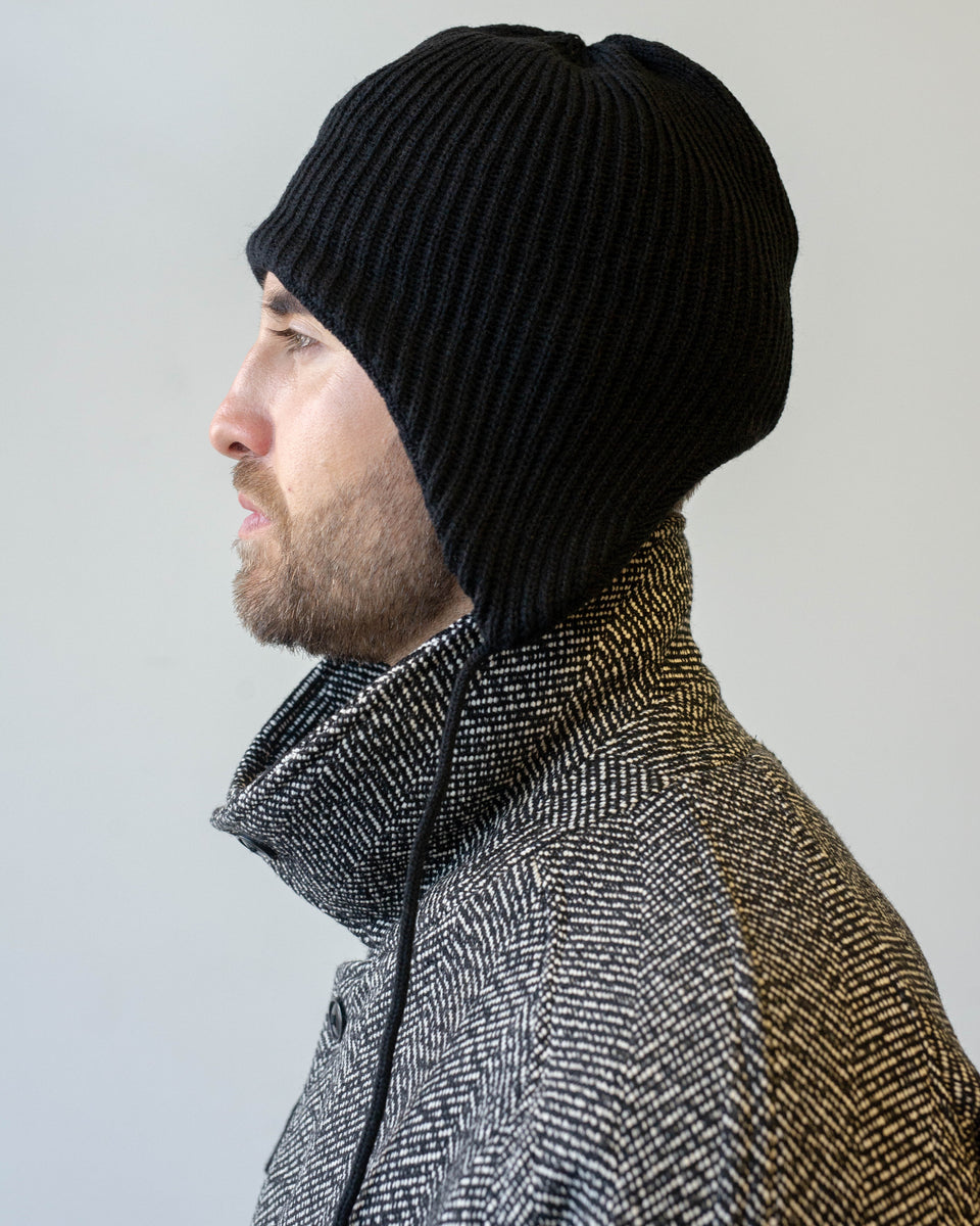 ROTOTO Ear Flap Beanie Black – The Foxhole